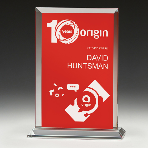 Glass Award - Red Custom Billboard - Trophies & Awards - Trophies