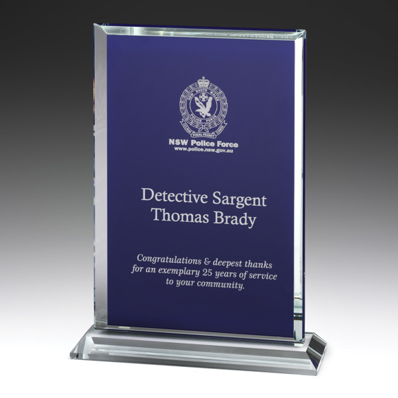 Glass Award - Blue Custom Billboard - Trophies & Awards - Trophies